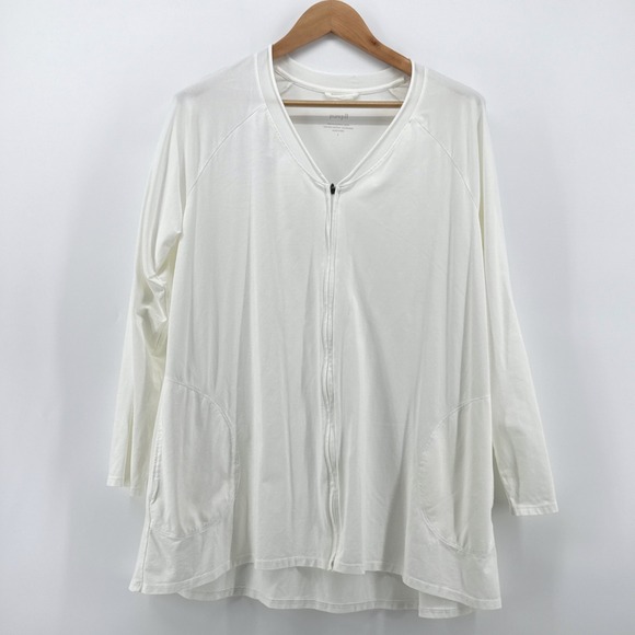 J. Jill | Tops | Jjill Pure Jill Elliptical Jacket White Long Sleeve ...